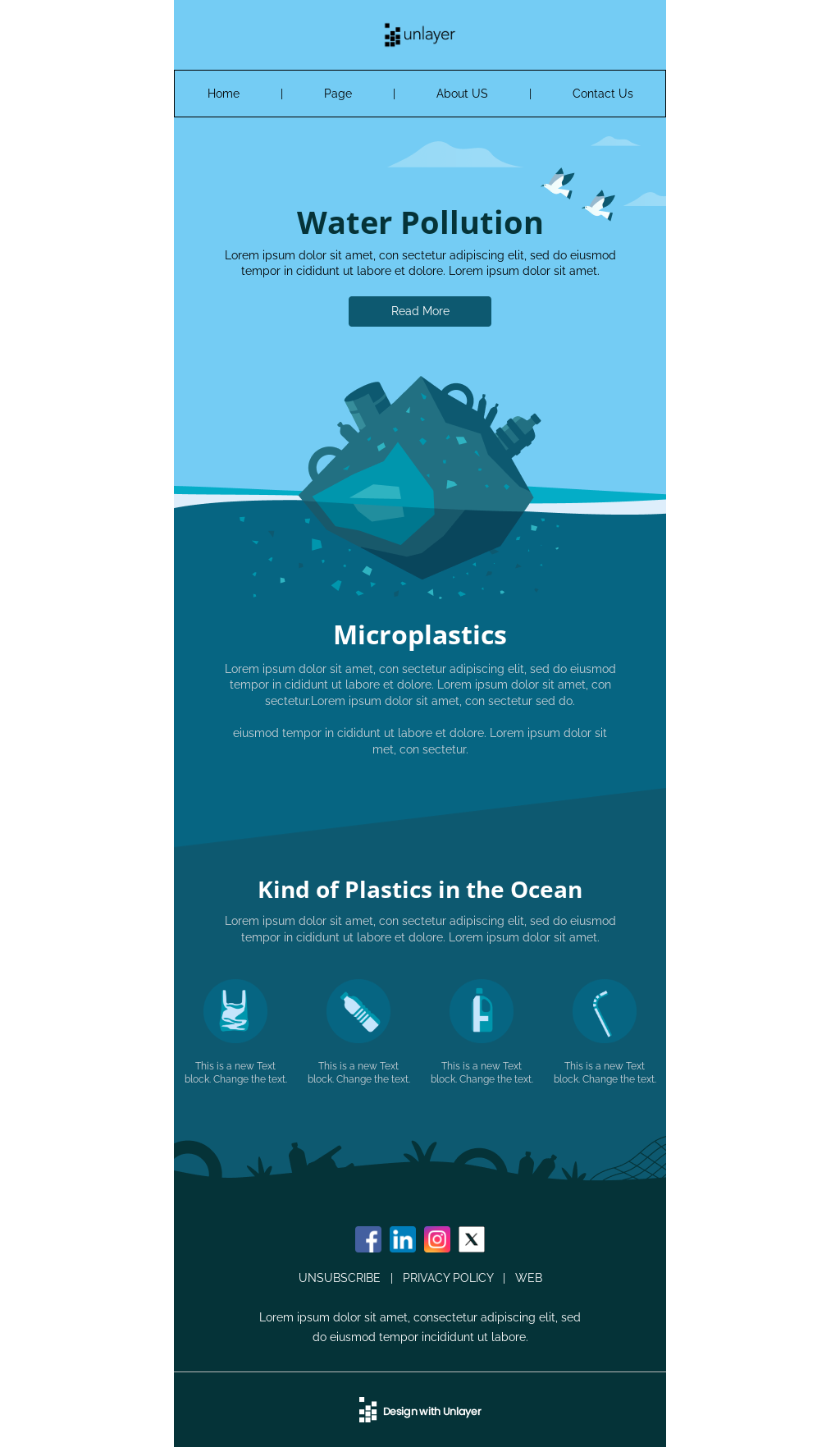 Water Pollution Email Template | Unlayer