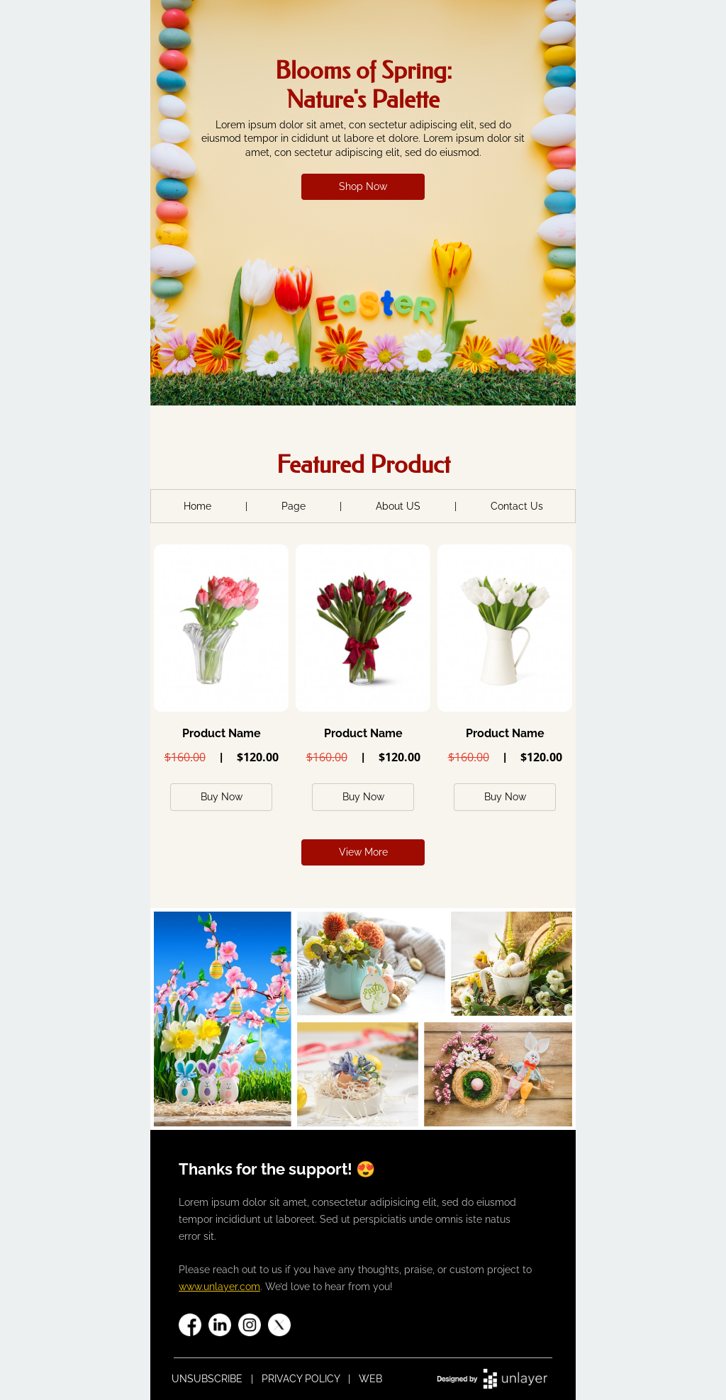 Spring Flowers Email Template | Unlayer