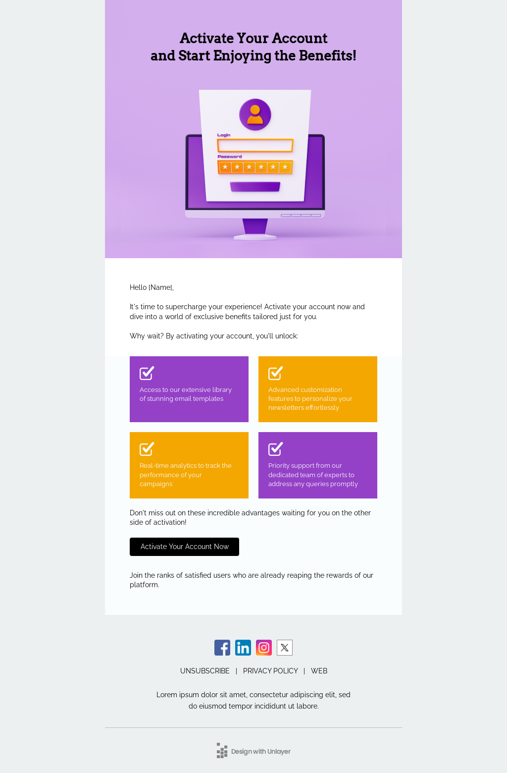 Benefit Oriented Email Template | Unlayer