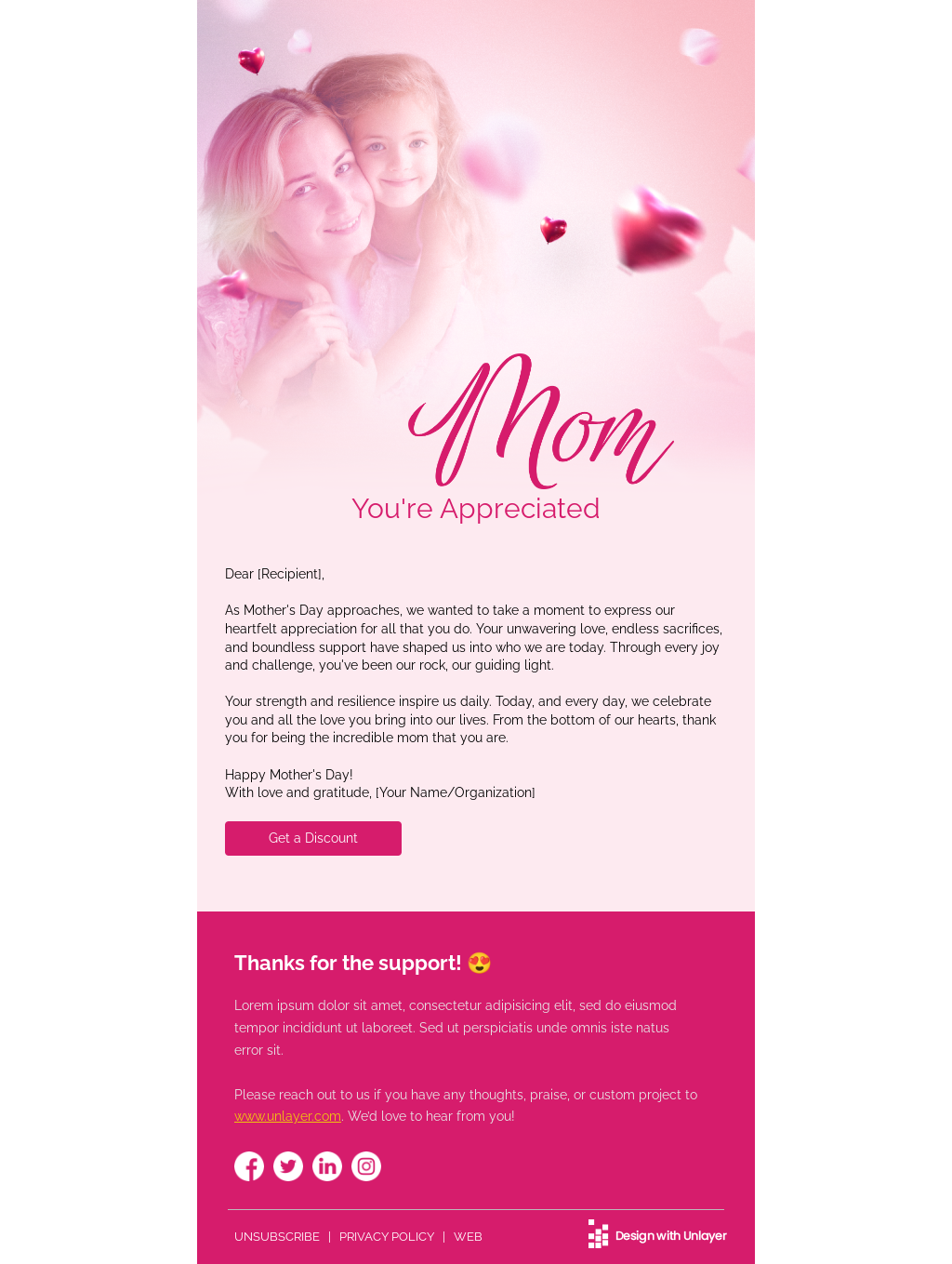 Free Email Templates for Mother's Day | Unlayer