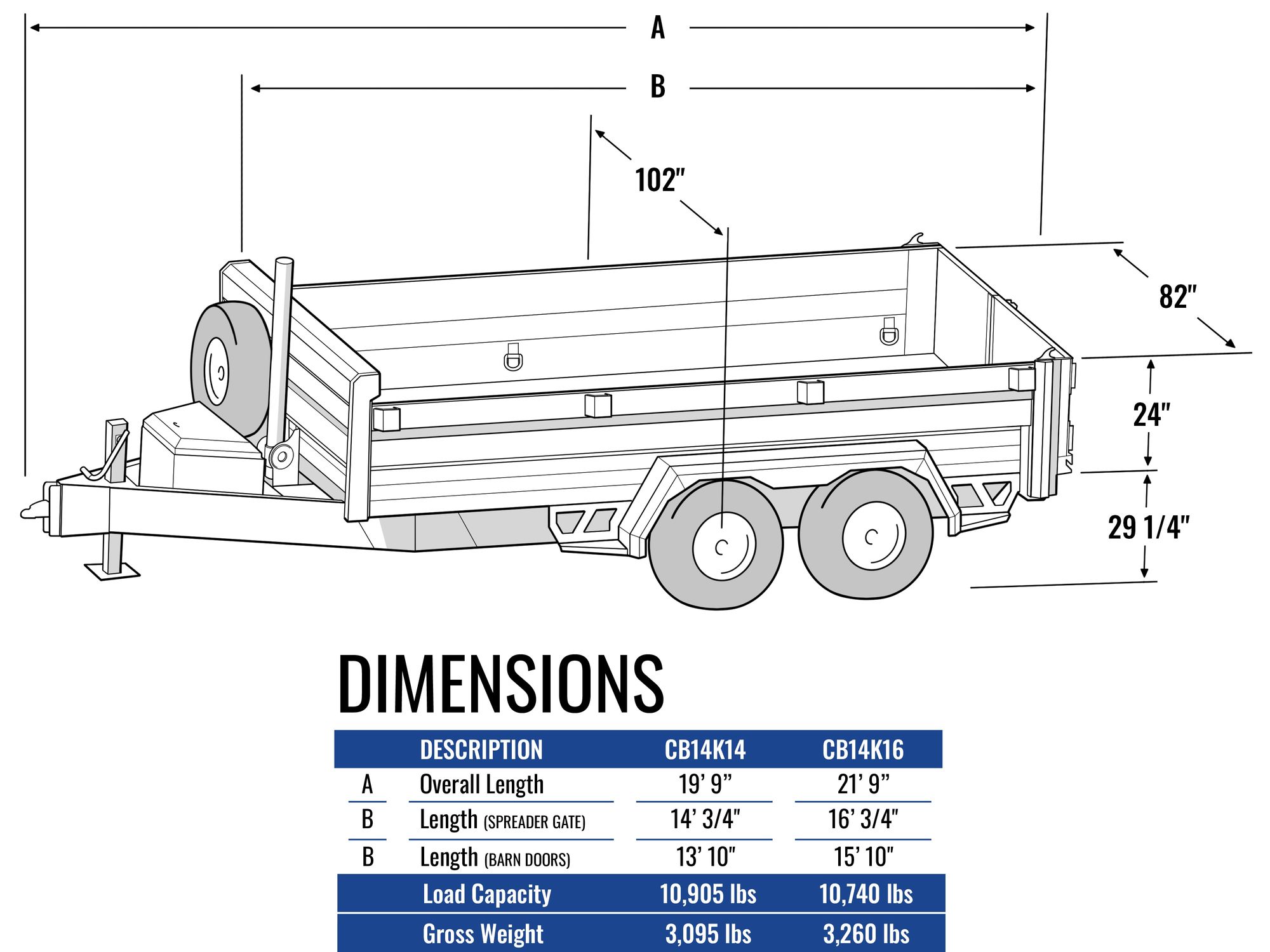 14K Dump Trailer Dump Trailers | MH EBY