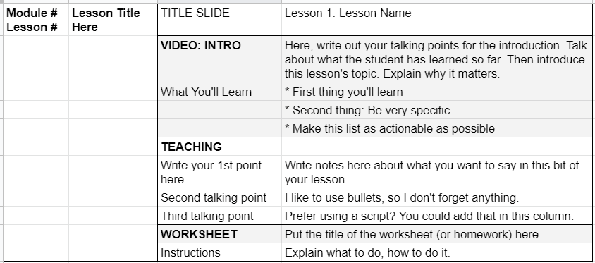 How to design an online course