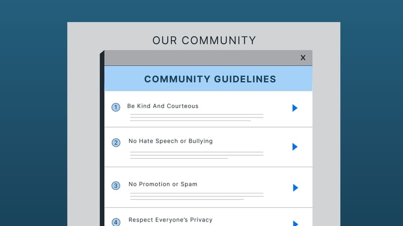 Community guidelines examples for branded communities
