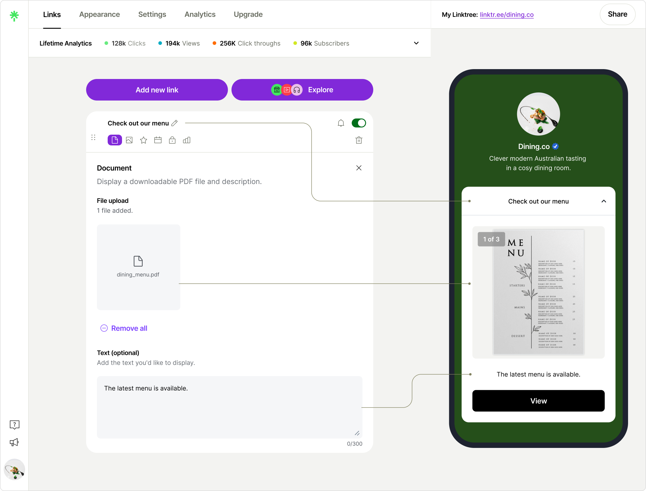 Linktree - Enhancing Link Capability