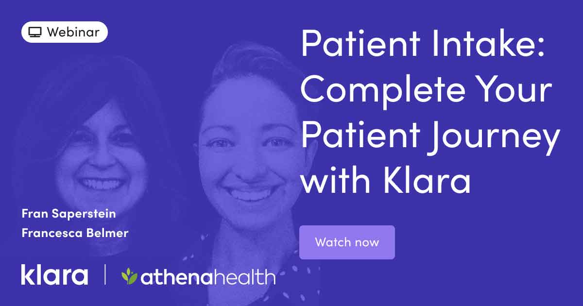 Klara + athenahealth Webinar | Patient Intake