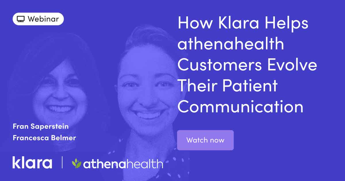 Klara + athenahealth Webinar | Evolving Patient Communication