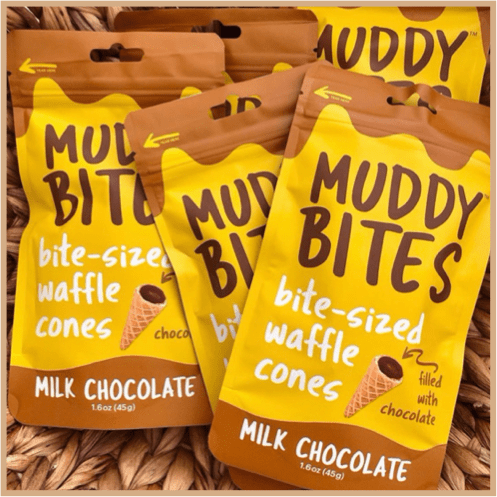 Bite-Sized Waffle Cones Filled with Chocolate | Muddy Bites