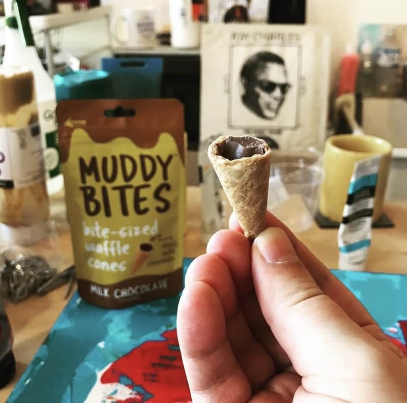 Bite-Sized Waffle Cones Filled with Chocolate | Muddy Bites