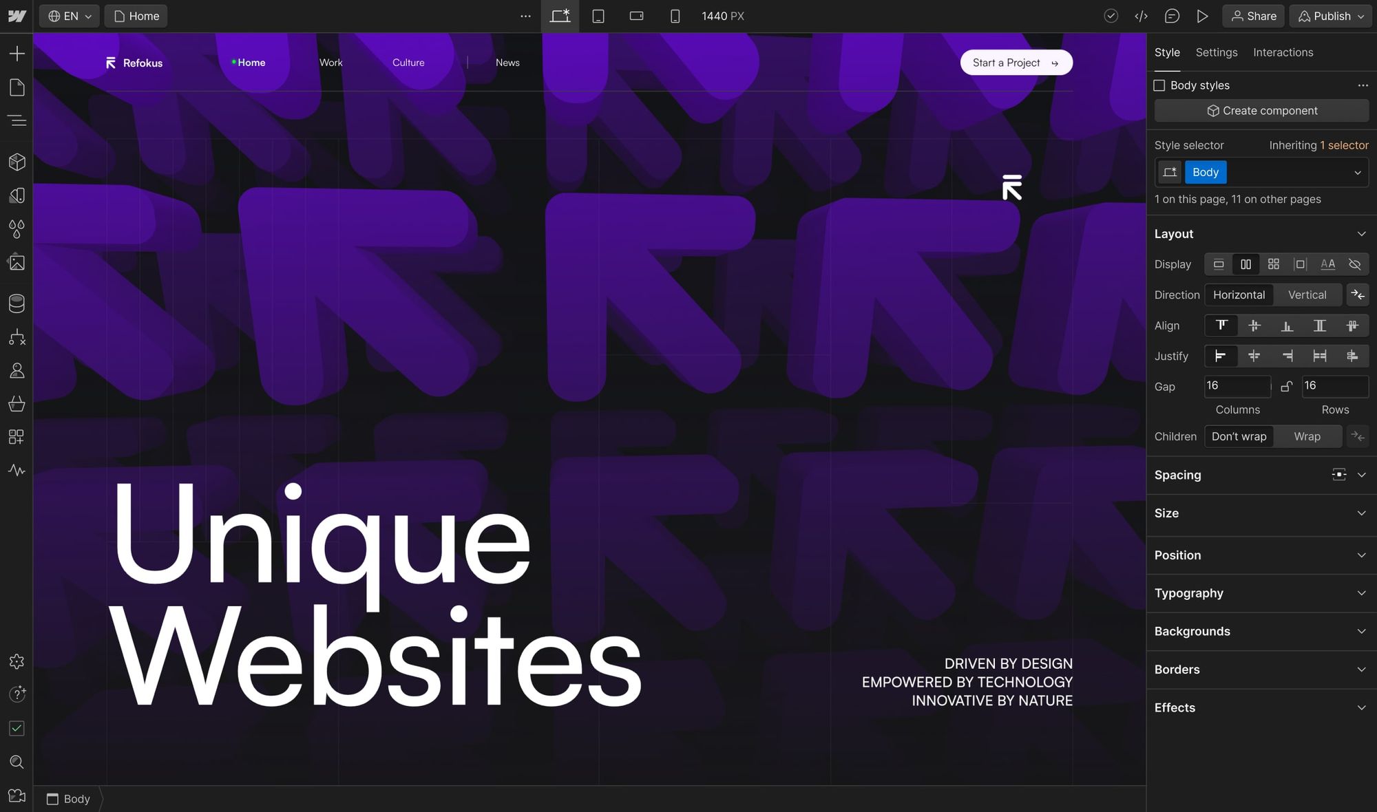 How Kinetic Studio uses visual development to fuel his one-person agency | Webflow