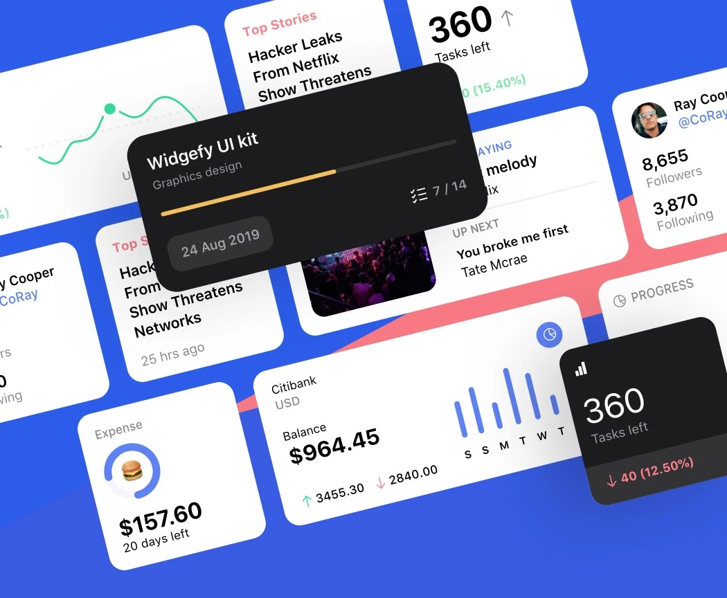 Widgefy Multipurpose iOS Widgets UI Pack