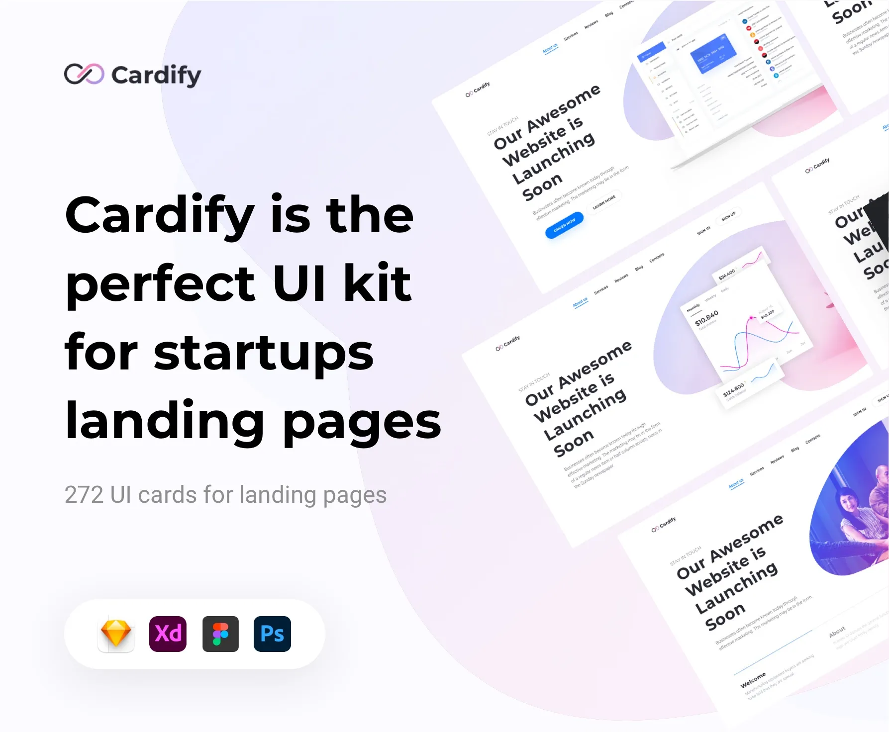 Cardify UI Kit for Startups Landing Pages & Websites