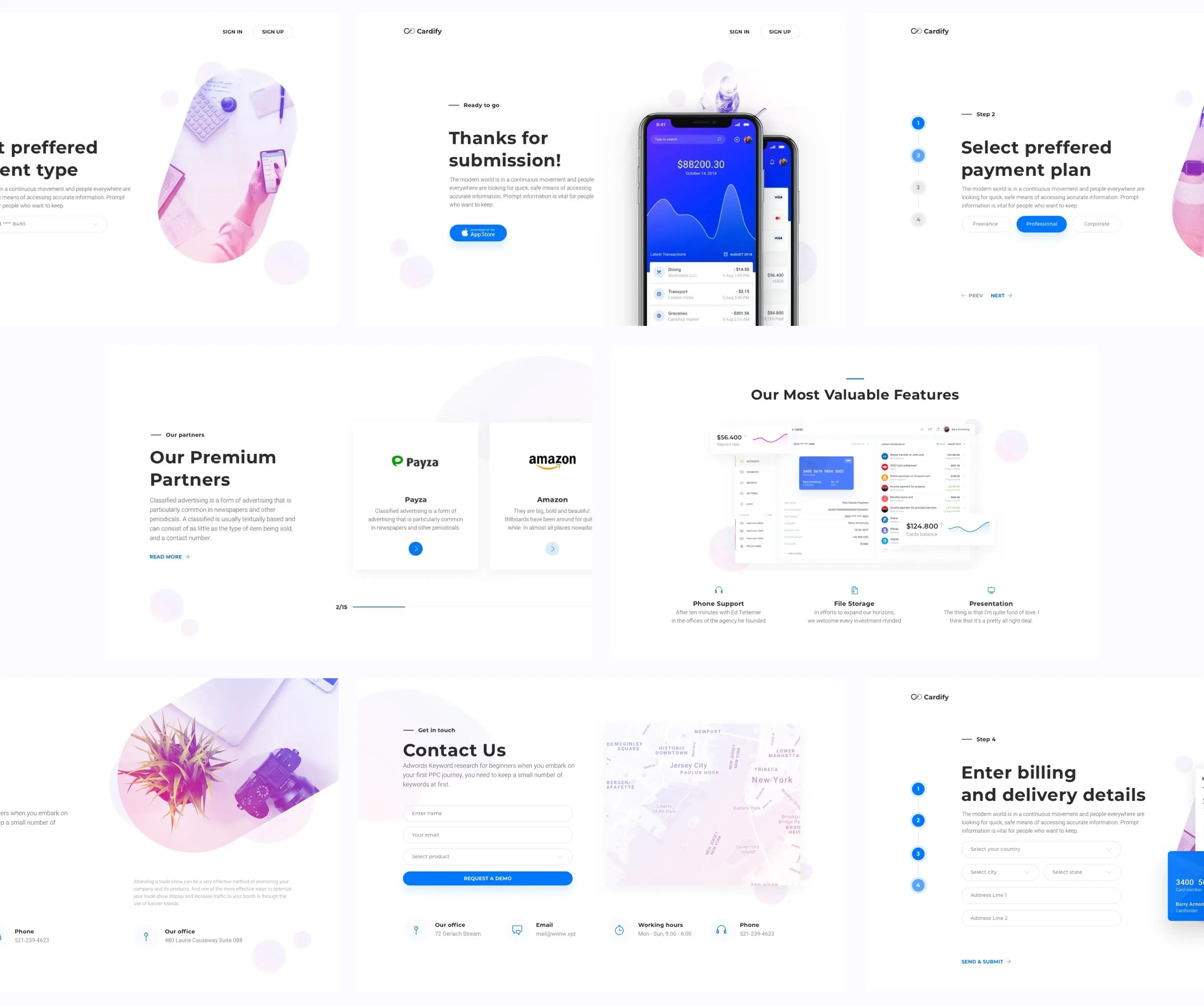 Cardify UI Kit for Startups Landing Pages & Websites