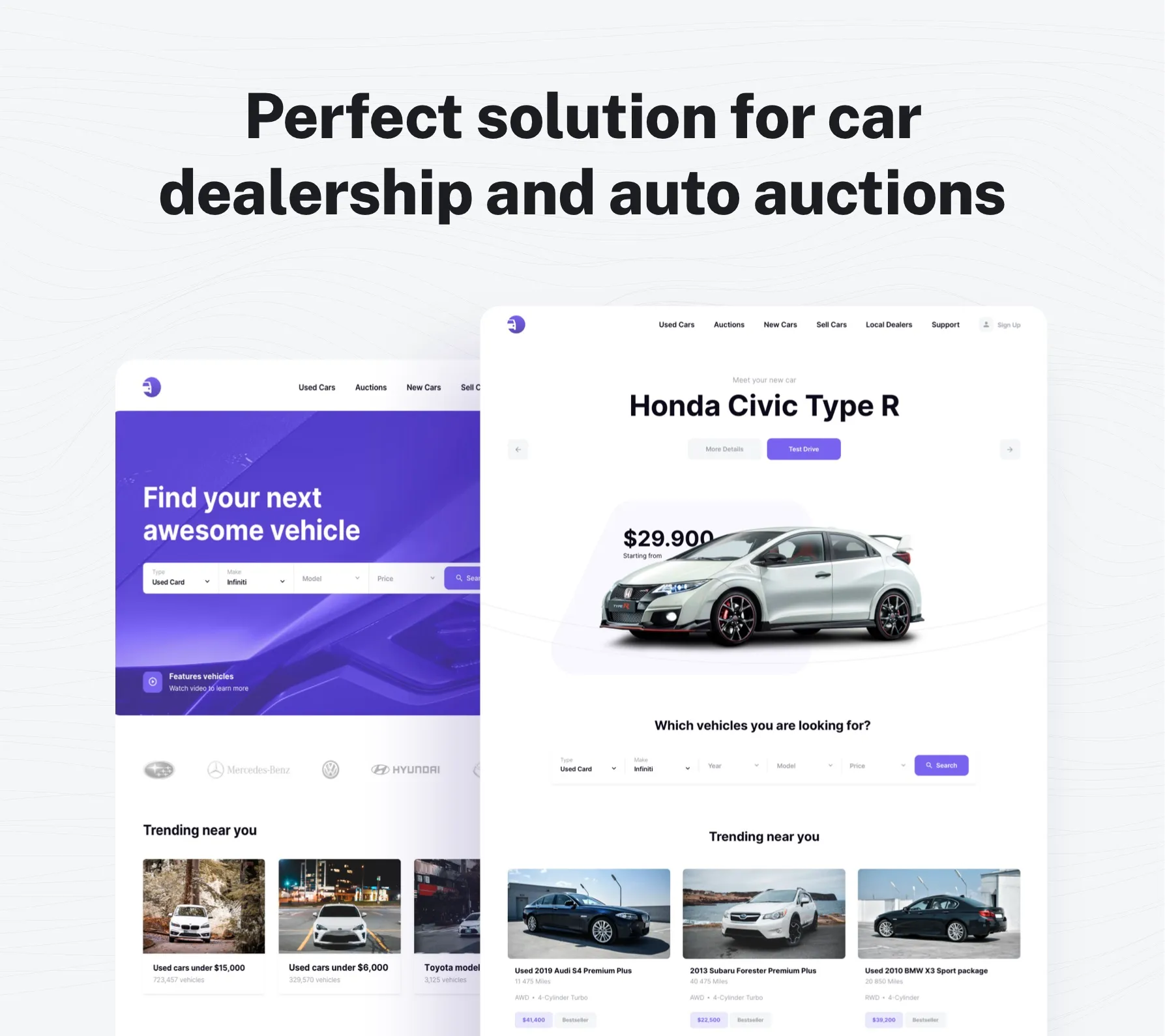 Vehically UI Kit for Auto Auctions and Car Dealers