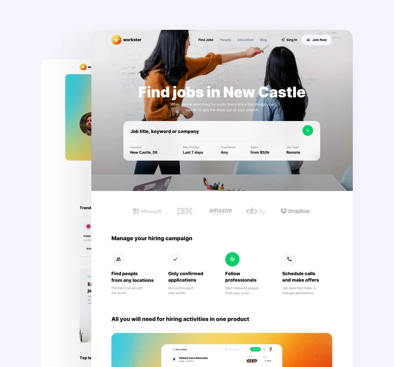 Workster - Web and Mobile UI kit for Job Boards