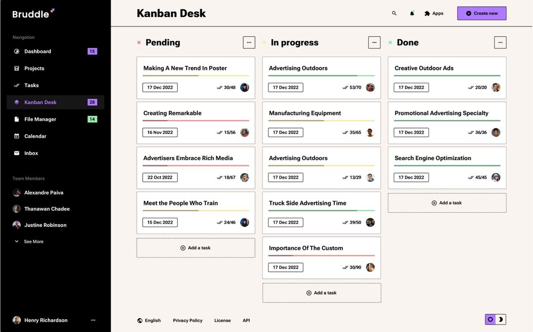 Bruddle - Neo brutalism UI kit for SaaS Dashboards