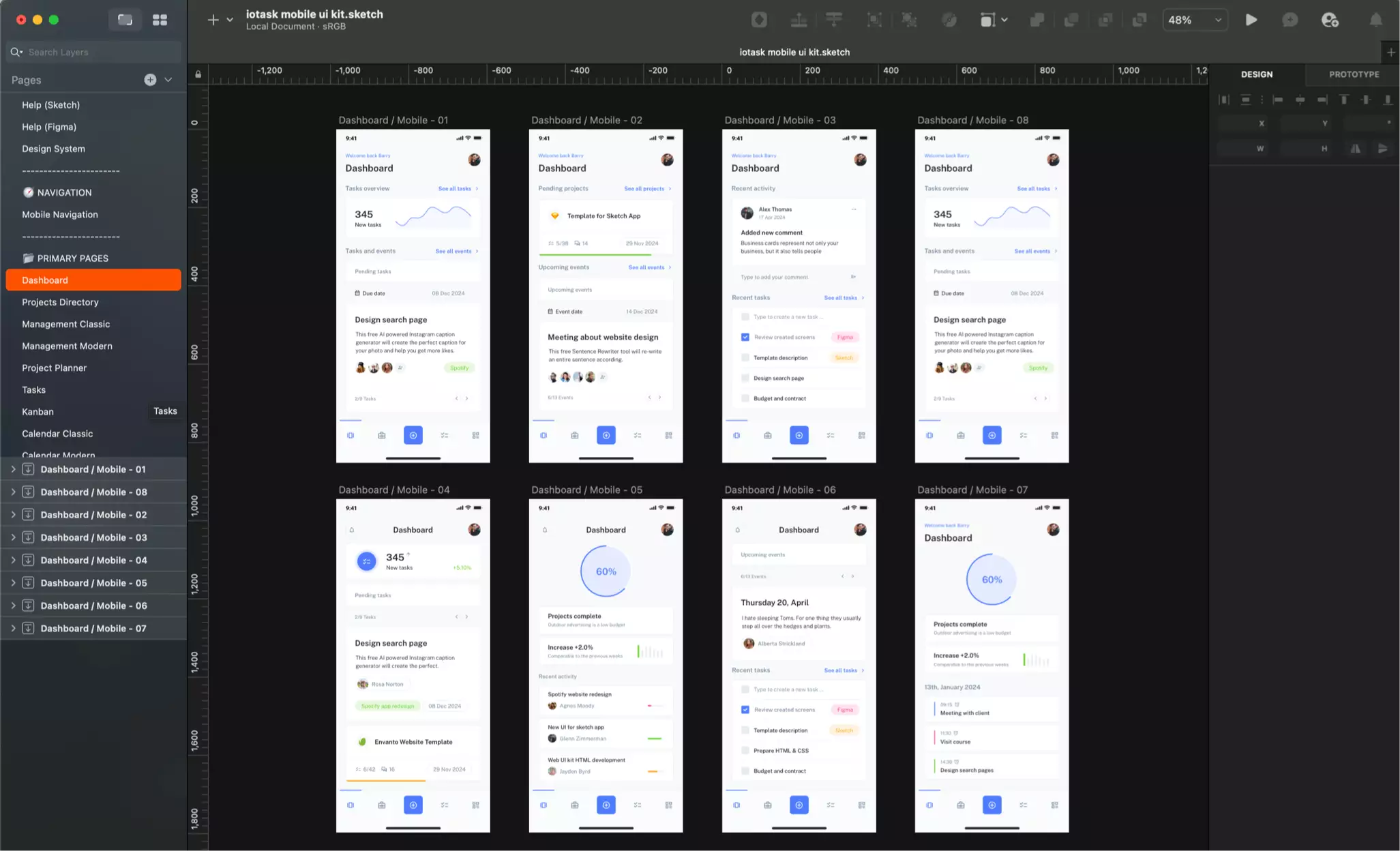 IOTask Mobile UI Kit for Productivity and To-Do Apps