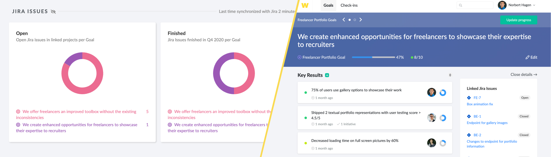 The Workpath Jira Integration - Link daily work to your OKRs