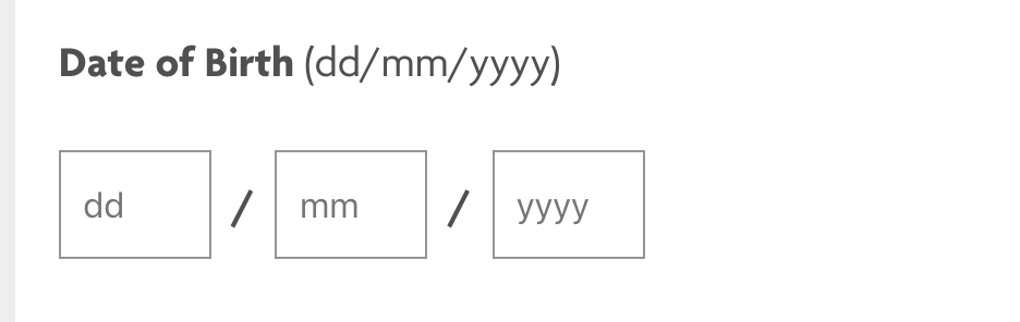 Eye Tracking Research: Date of Birth fields in Online Forms