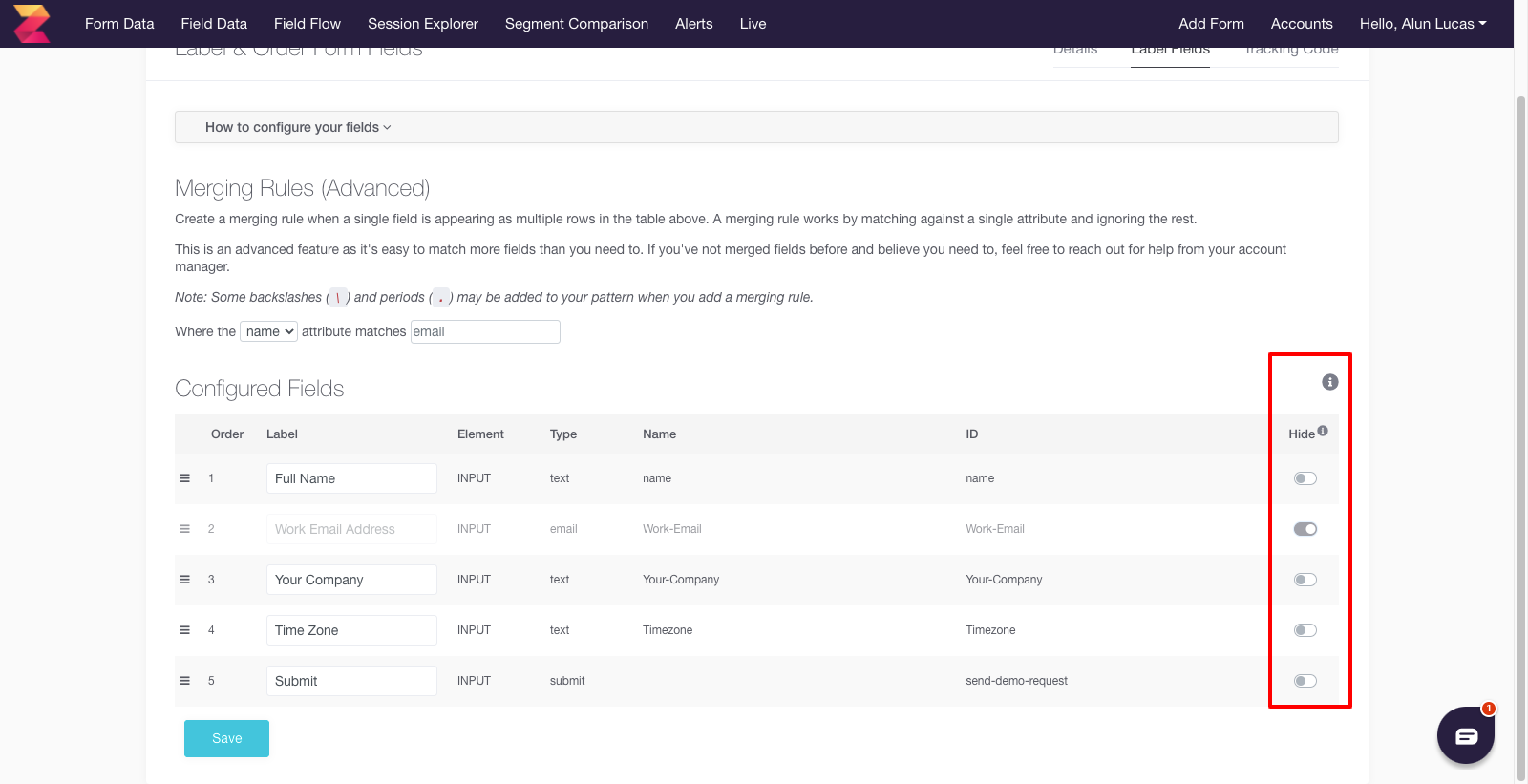 Zuko Guides | Labelling and Ordering Your Fields and Inputs