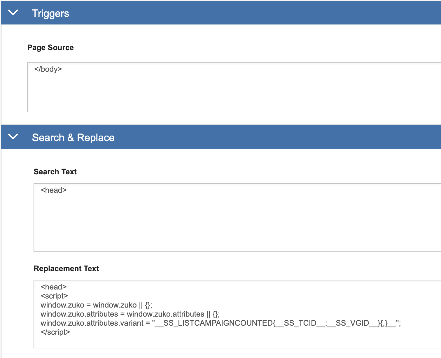 Zuko Guides | Collect SiteSpect Campaign Data in Zuko