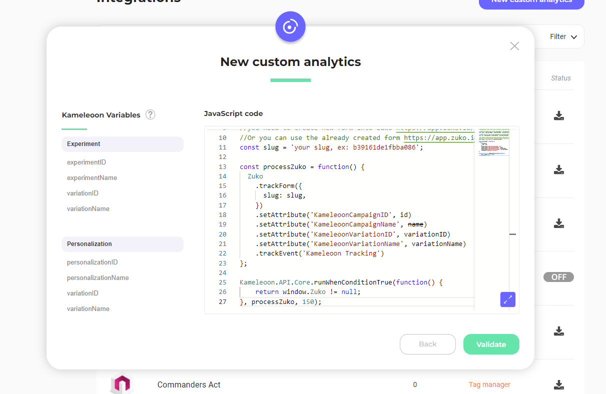 Zuko Guides | Run Form Experiments with Kameleoon