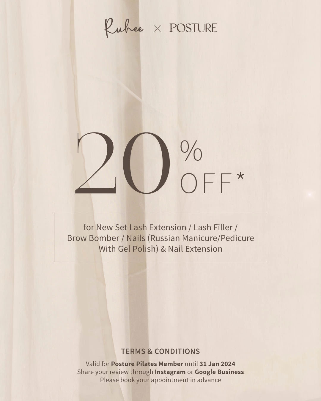 Promo Ruhee x Posture, Diskon Eyelash Extension Hingga Nails | Diaries ...