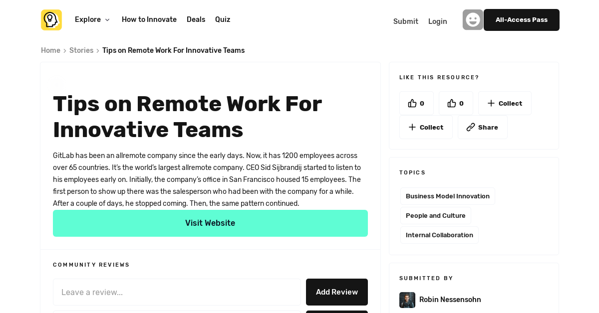 Tips on Remote Work For Innovative Teams