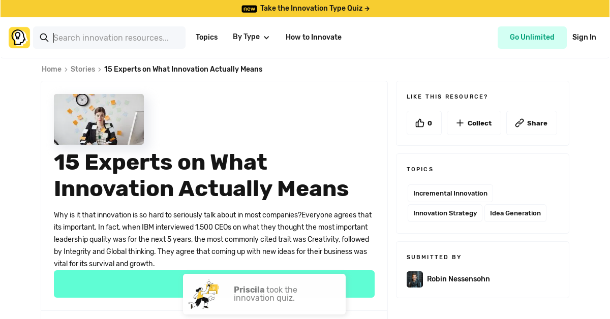 15 Experts on What Innovation Actually Means