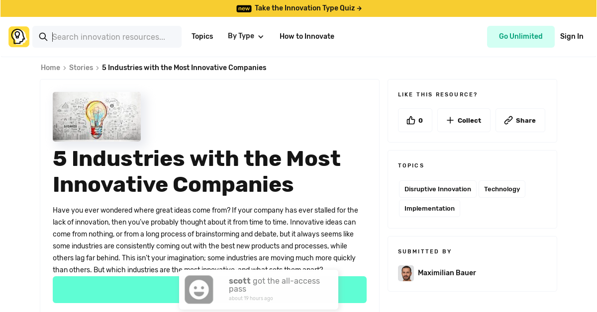 5 Industries with the Most Innovative Companies