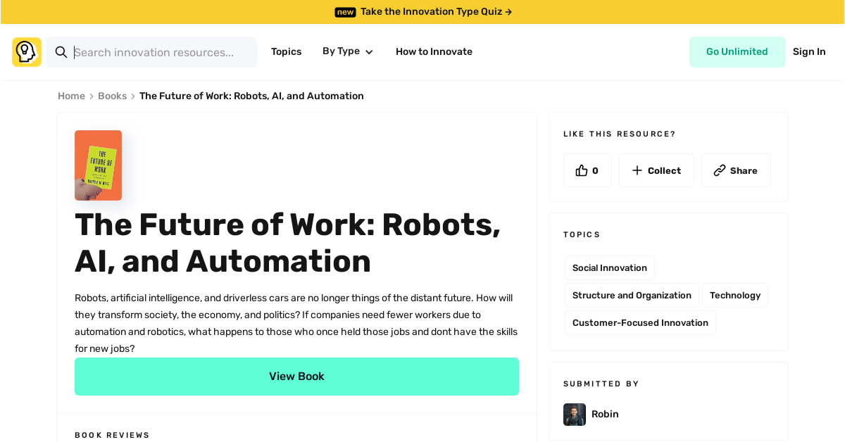 The Future of Work: Robots, AI, and Automation
