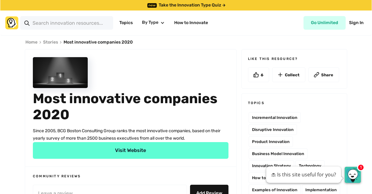 Most innovative companies 2020
