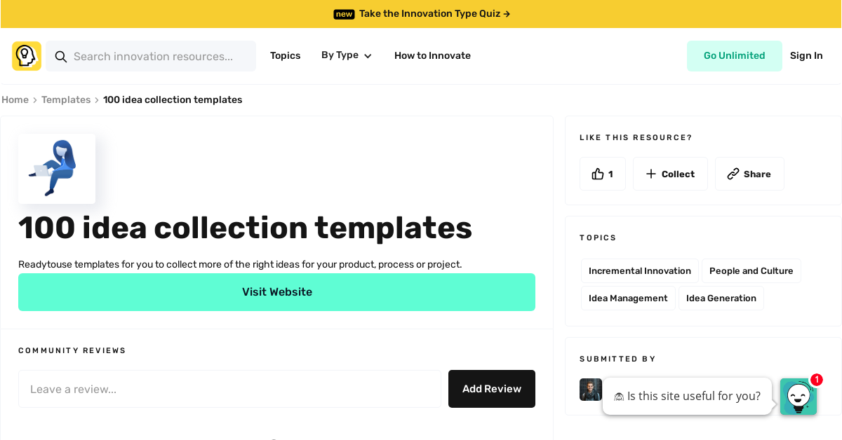 100 idea collection templates