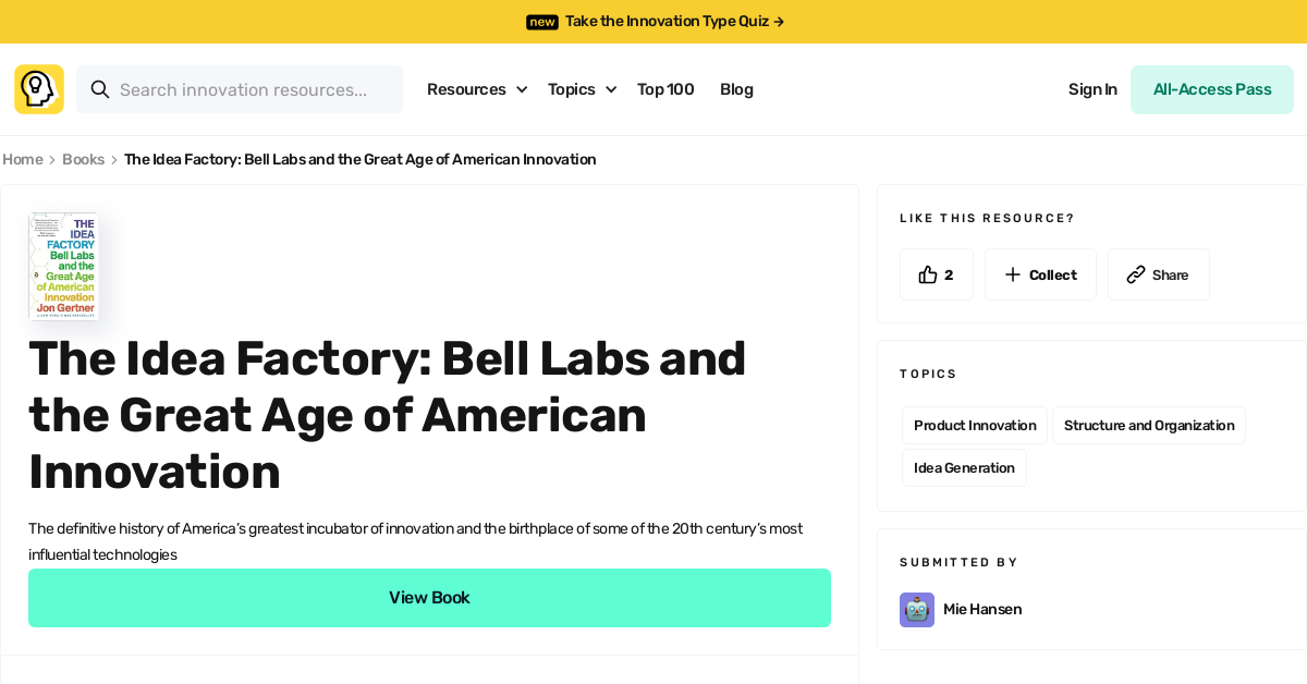 The Idea Factory: Bell Labs and the Great Age of American Innovation