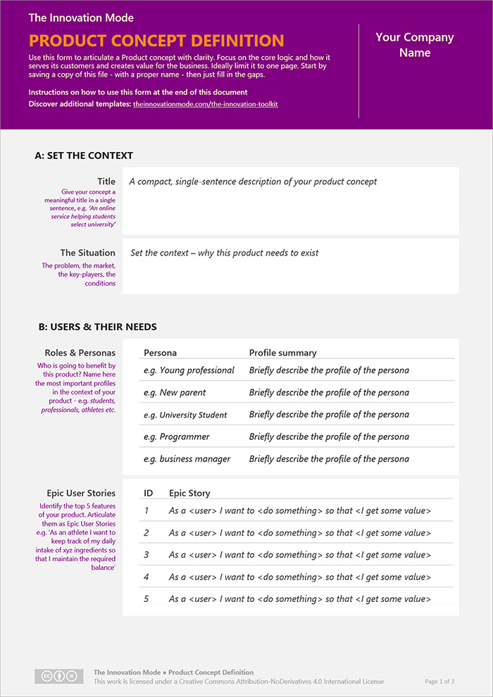 New Product Development Template