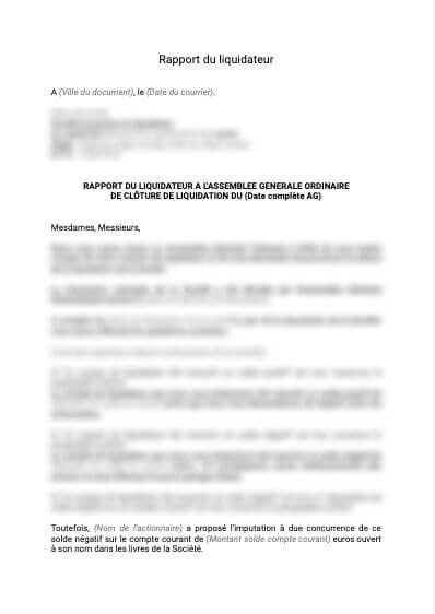 Rapport du liquidateur : modèle à télécharger (2024)