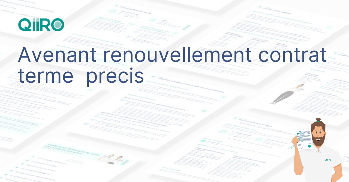 Avenant renouvellement contrat terme precis : modèle à télécharger