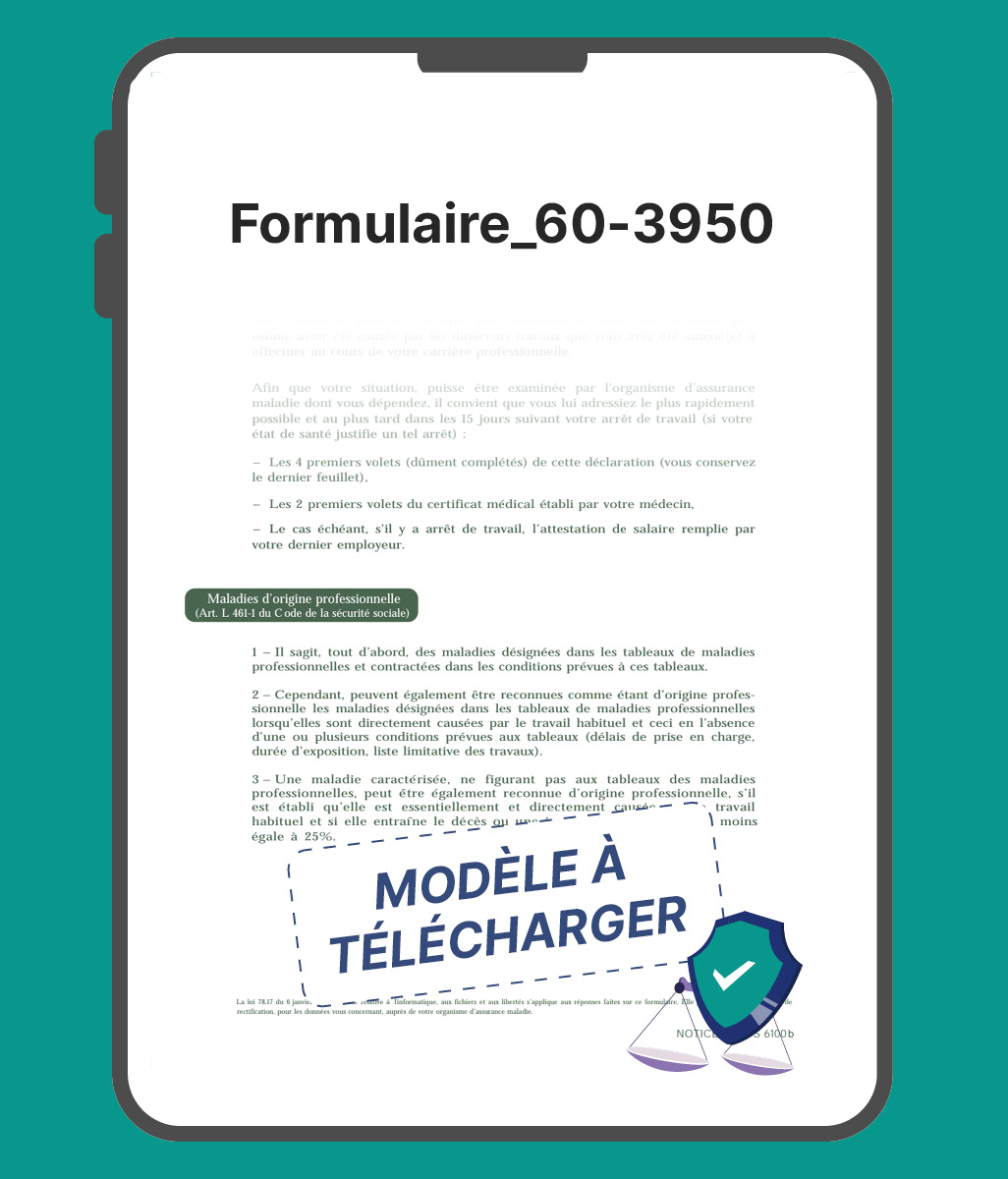 Formulaire_60-3950 : Déclaration de maladie professionnelle ou demande de reconnaissance de ...