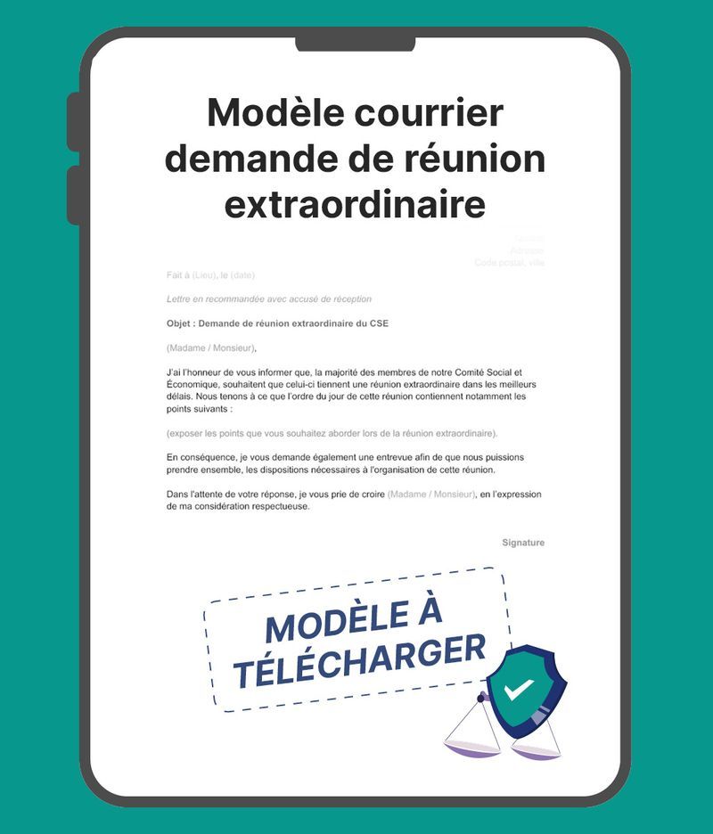 Courrier demande de réunion extraordinaire : modèle - Gratuit