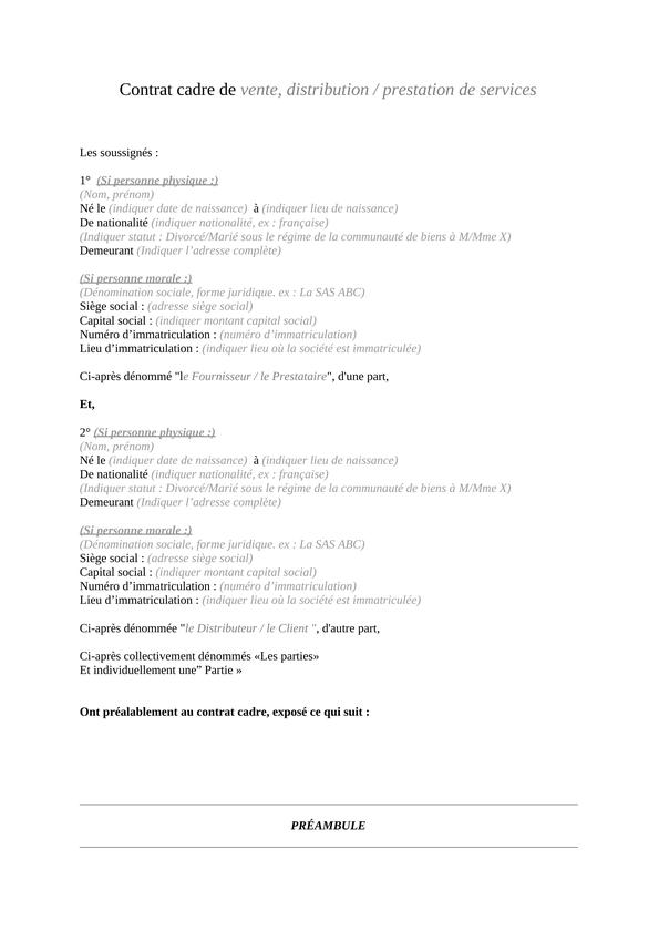 Contrat cadre : modèle à télécharger (mis à jour pour 2023)