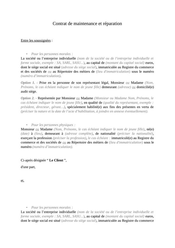 Contrat maintenance et d'entretien : modèle à télécharger (2024)