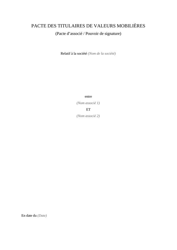 Pouvoir de signature (pacte d’associés) : modèle à télécharger