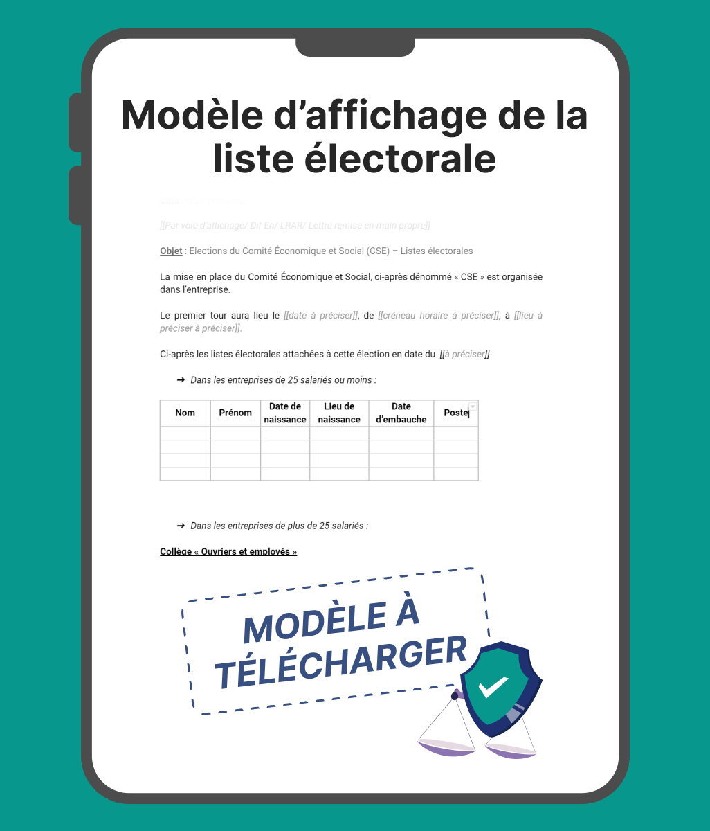 Modèle d’affichage de la liste électorale - Gratuit