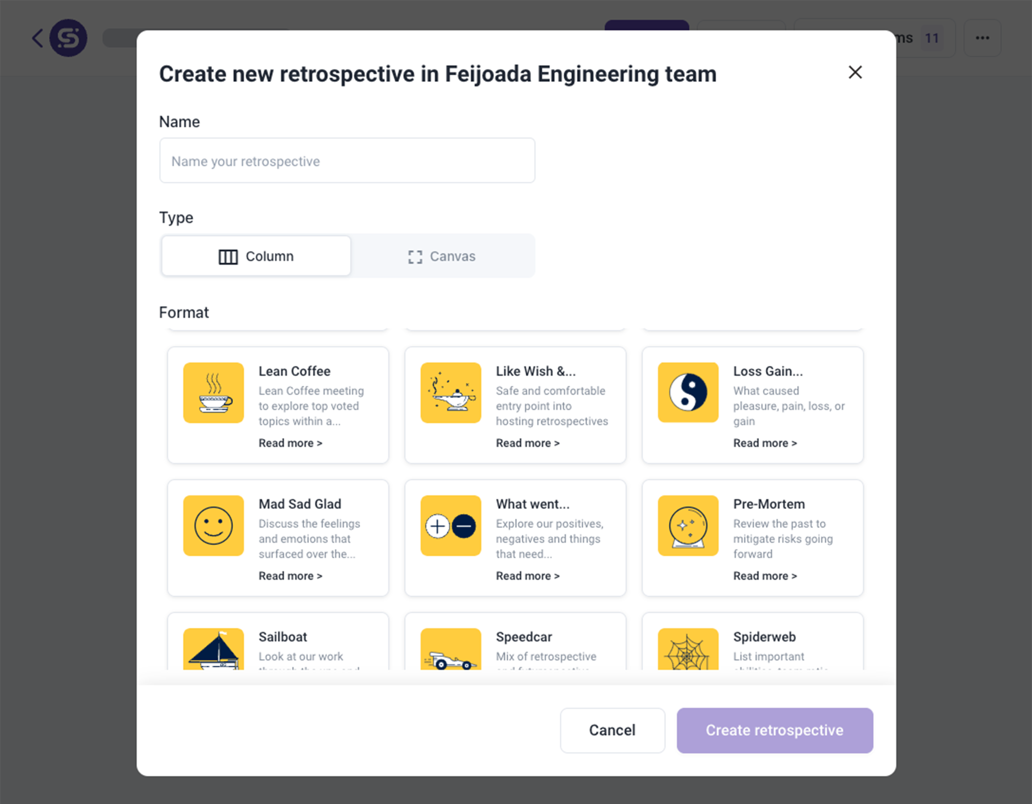 Retrospective Formats | ScatterSpoke