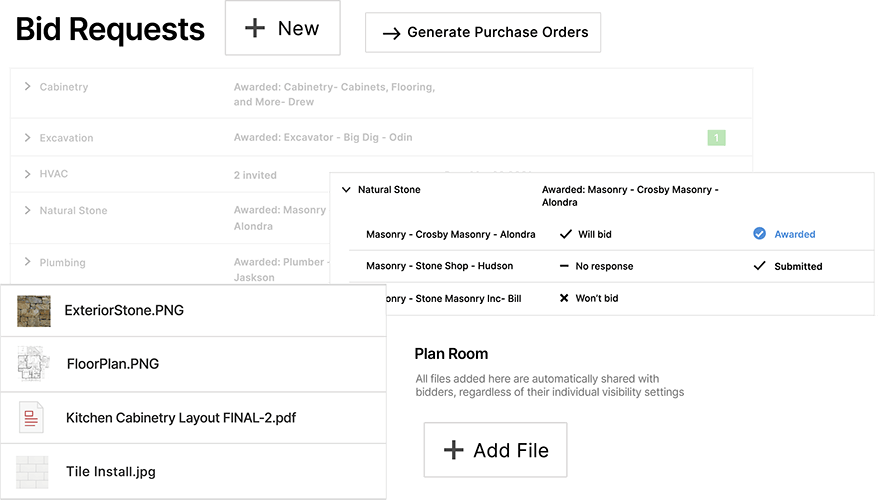 Construction bidding software features | CoConstruct | CoConstruct
