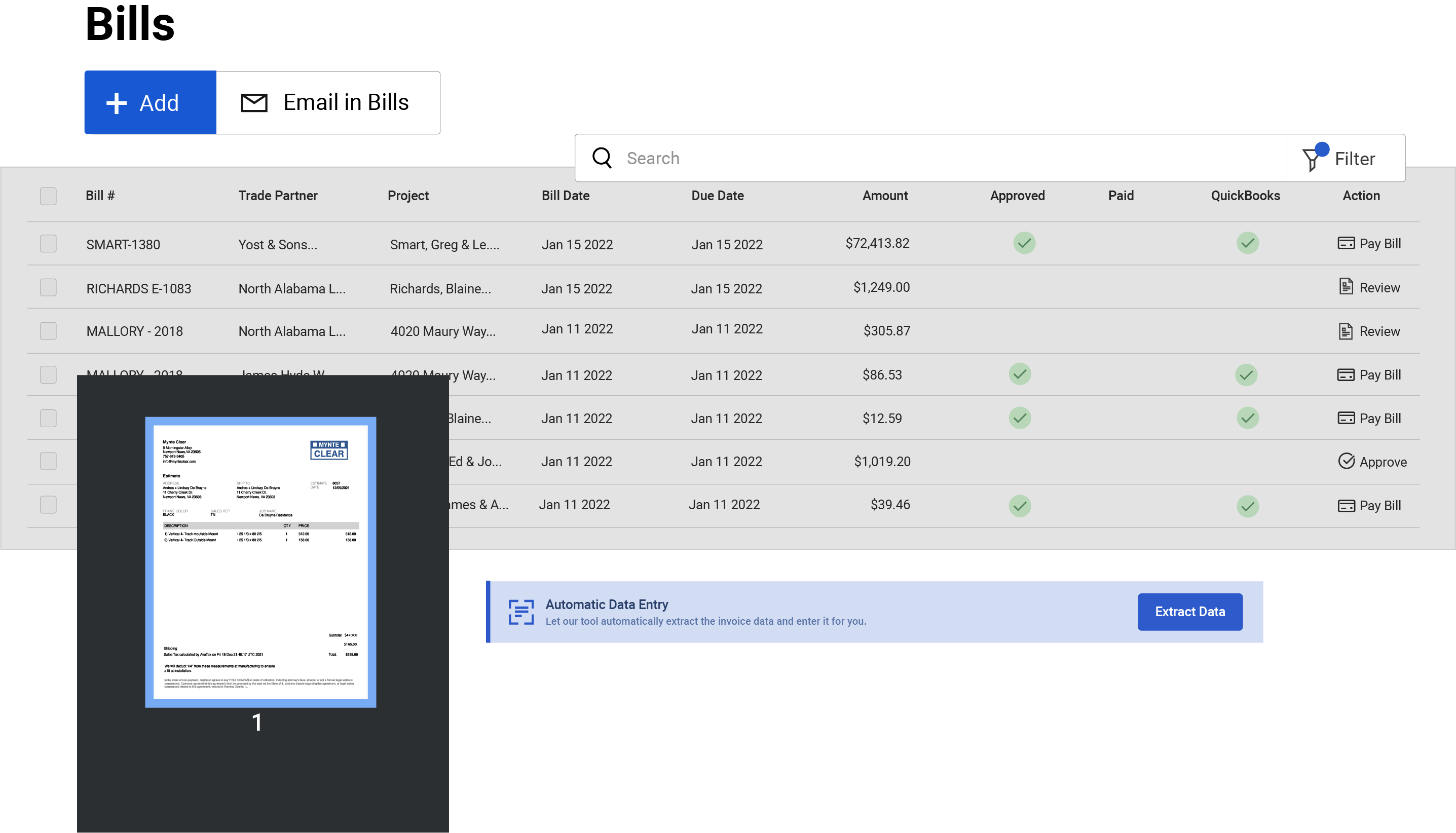 Construction Bills Management Software | CoConstruct