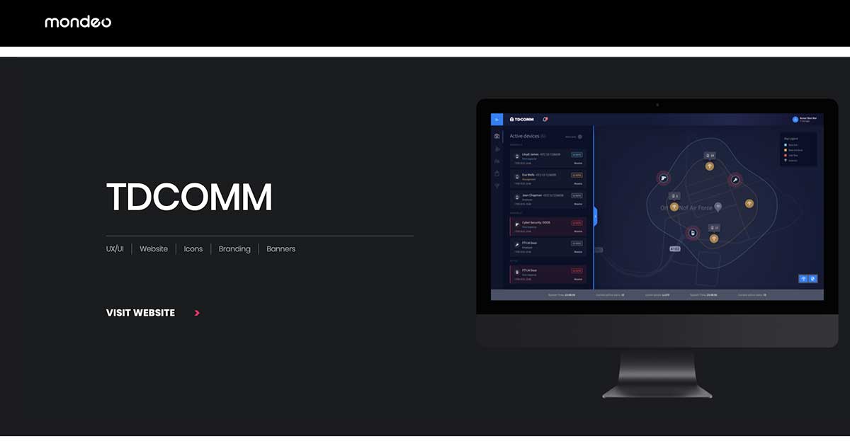 TDComm - Cybersecurity Solutions Design by Mondeo Studio | Branding | Website Design