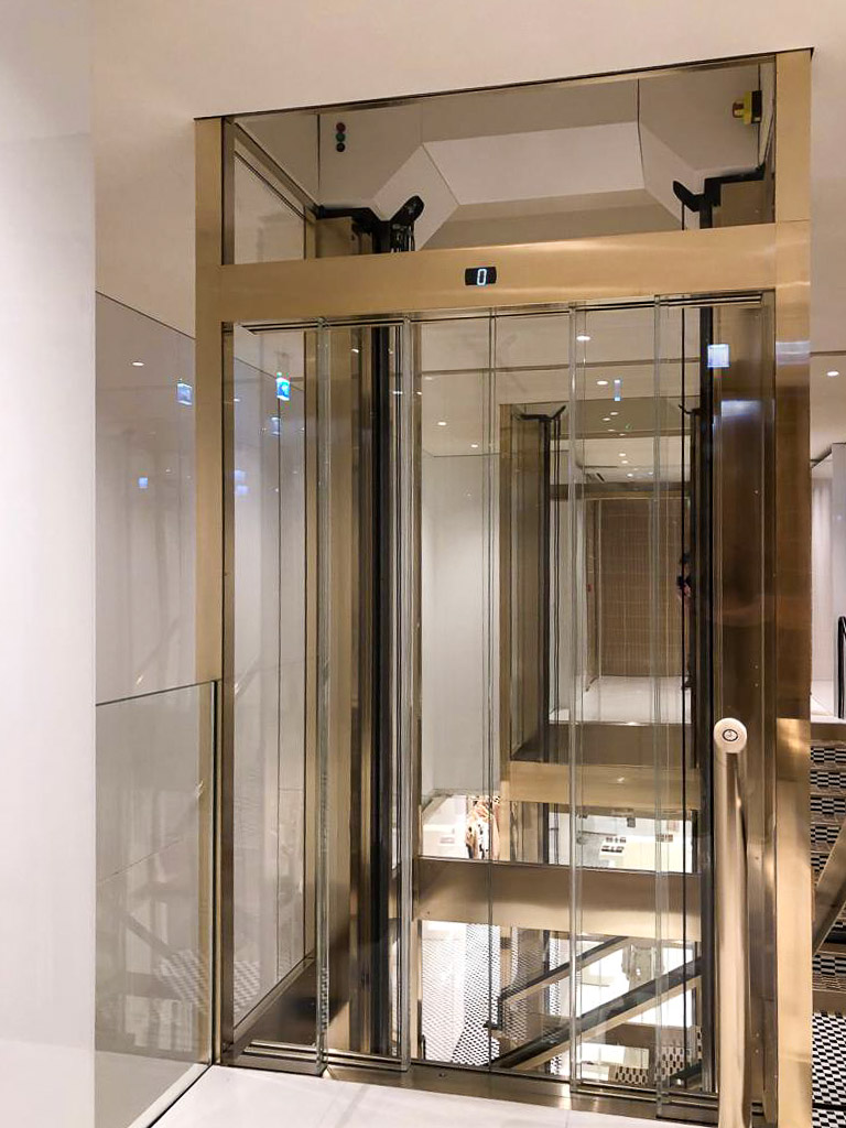 Luxury Gold Retail Lift Paris