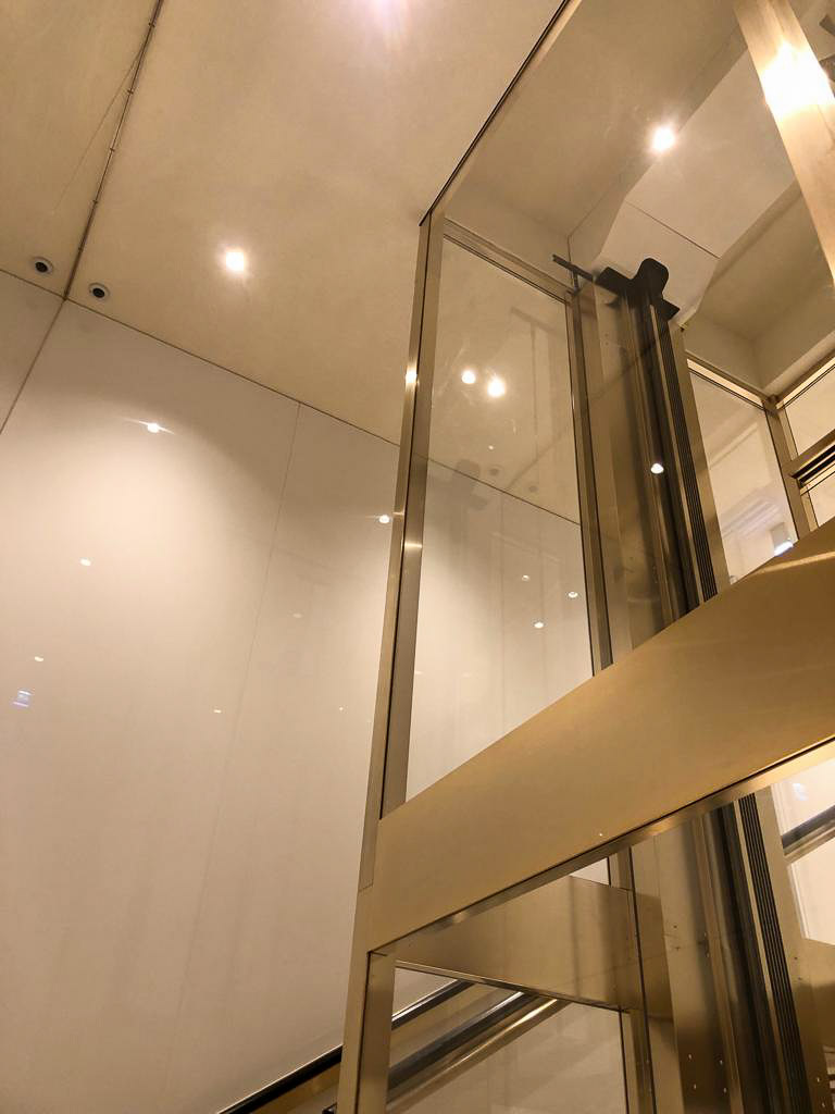 Luxury Gold Retail Lift Paris