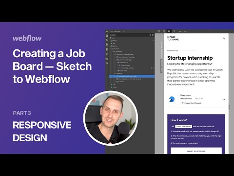 Sketch to Webflow: Job board - Responsive Design (Part 3) | nocode.video