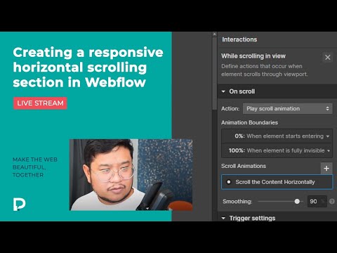 Creating a responsive horizontal scrolling section in Webflow - Tutorial | nocode.video